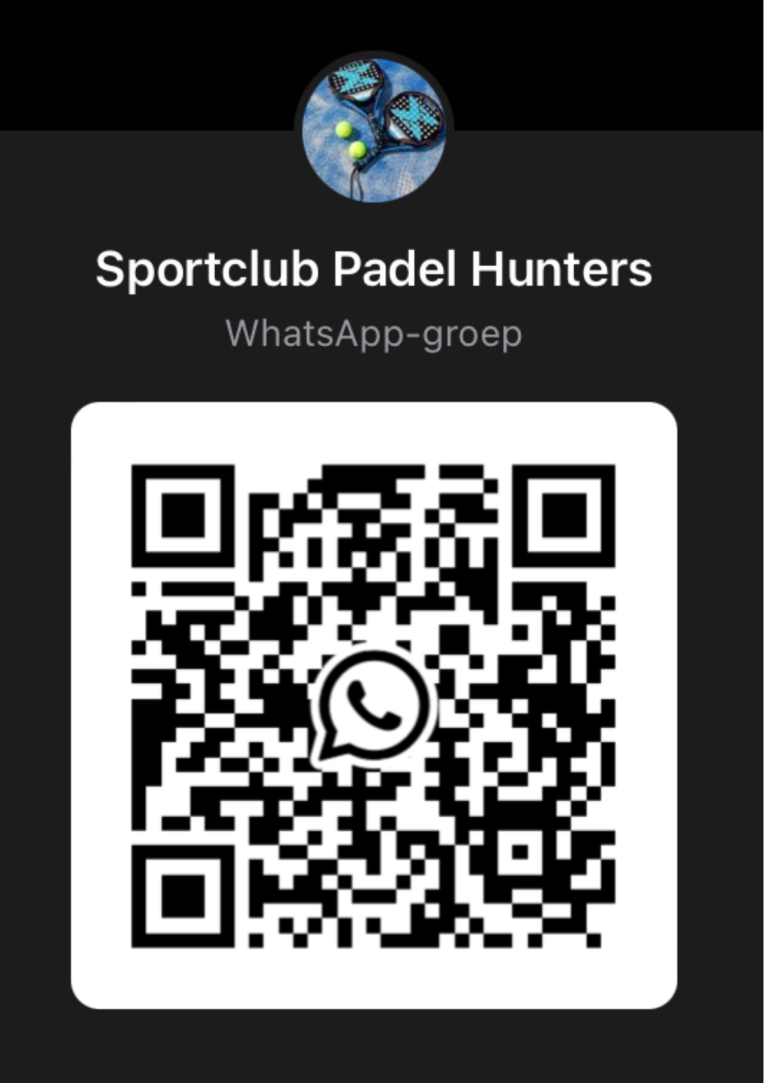 QR code groepsapp padel - Sportclub Houten