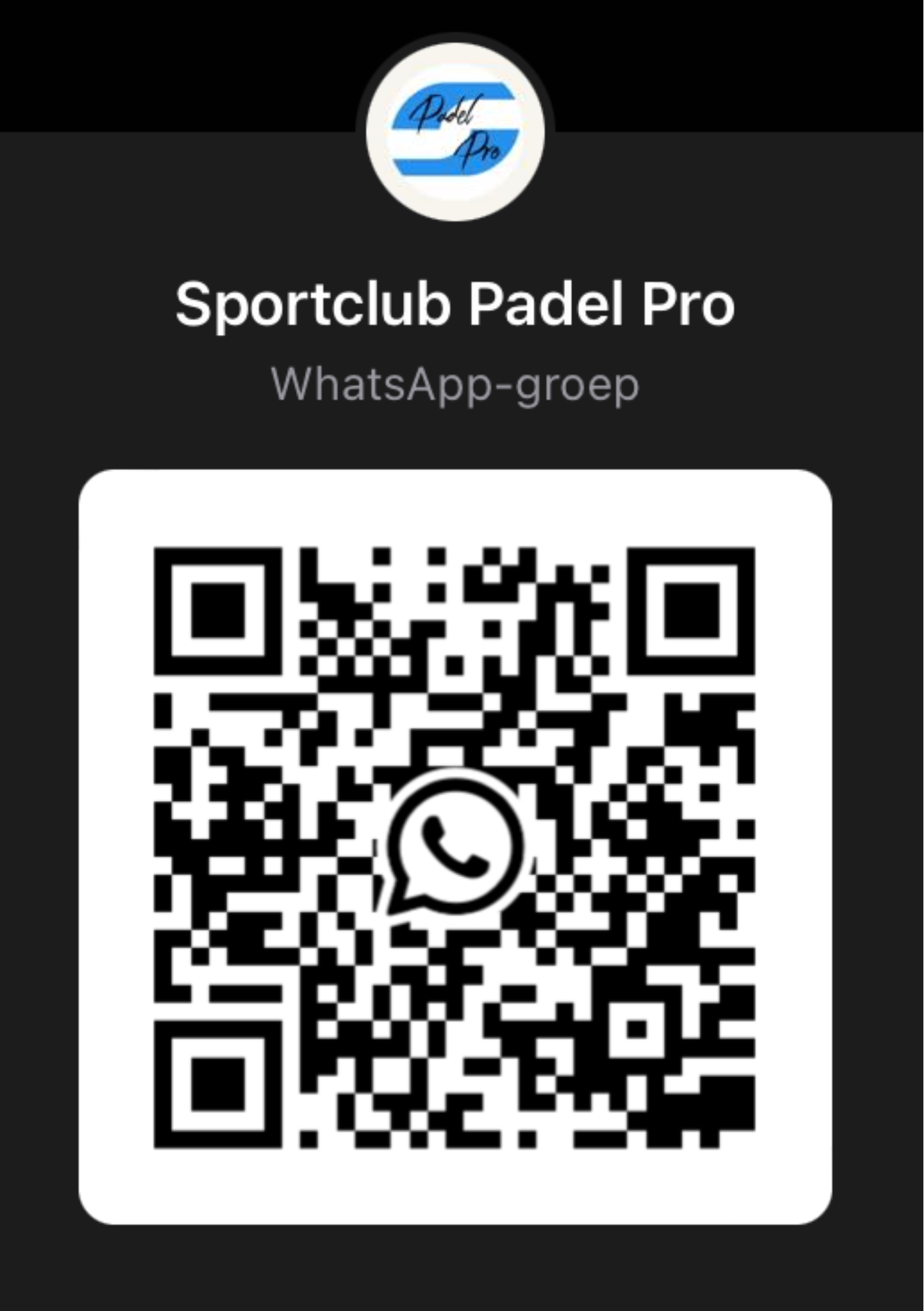 QR code groepsapp padel - Sportclub Houten